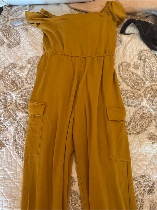 art class | Bottoms | Art Class Mustard Wideleg Cargo Jumpsuit With ...